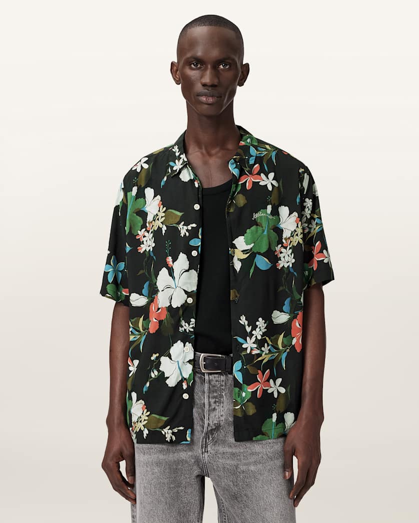 Koh Chang Oversized Shirt Jet Black | ALLSAINTS